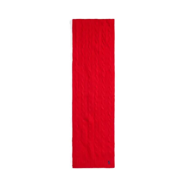 Ralph Lauren Cable-knit Wool-cashmere Scarf - Rl Red