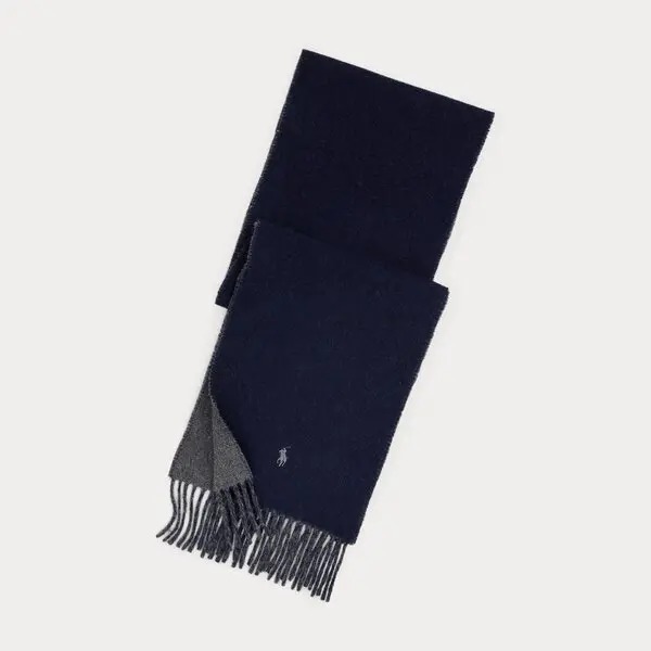 Ralph Lauren Reversible Wool-blend Scarf - Navy/charcoal