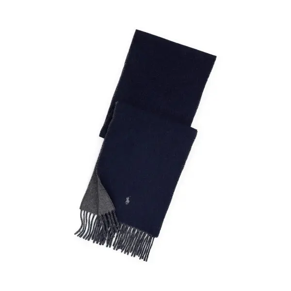 Ralph Lauren Reversible Wool-blend Scarf - Navy/charcoal