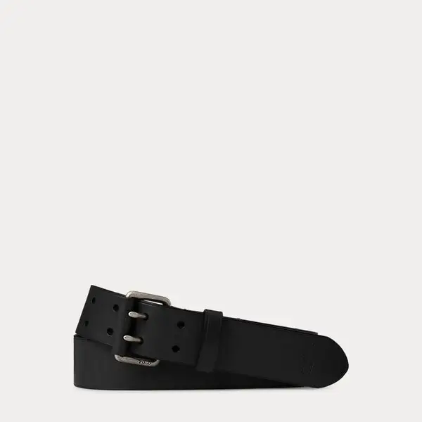 Ralph Lauren Double-prong Leather Belt - Black
