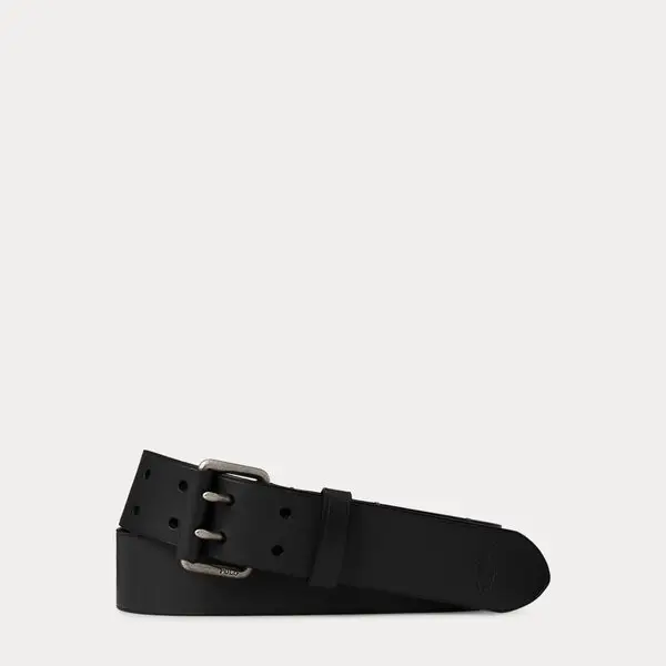 Ralph Lauren Double-prong Leather Belt - Black