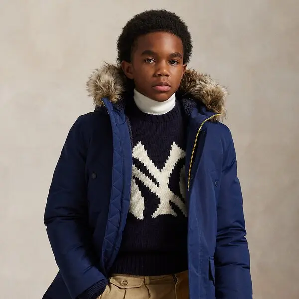 Ralph Lauren Faux-fur-trim Down Parka - Newport Navy