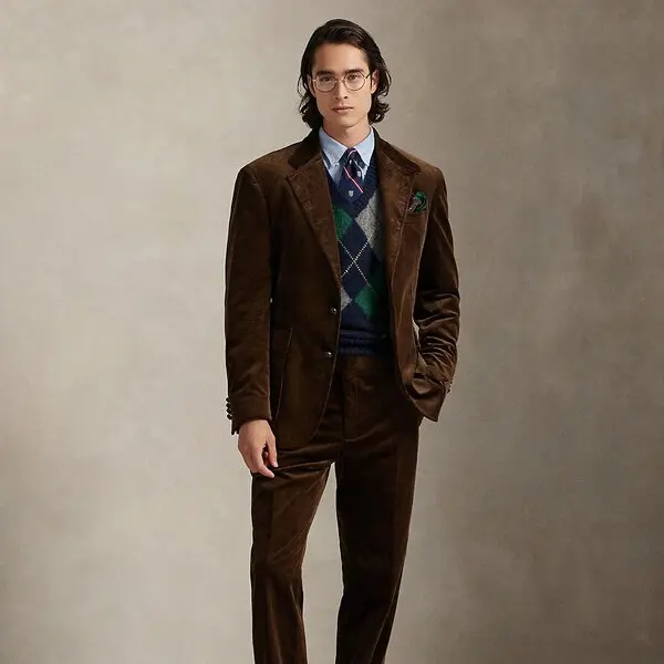 Ralph Lauren Corduroy Suit Trousers - Chestnut