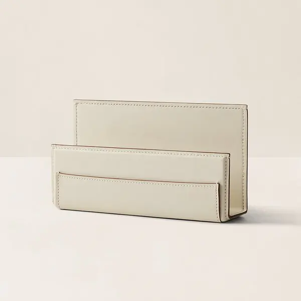 Ralph Lauren Brennan Leather Letter Rack - Cream