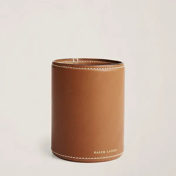 Ralph Lauren Brennan Leather Pencil Cup - Saddle