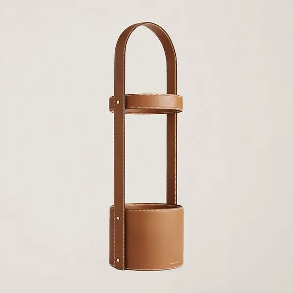 Ralph Lauren Brennan Leather Umbrella Stand - Saddle