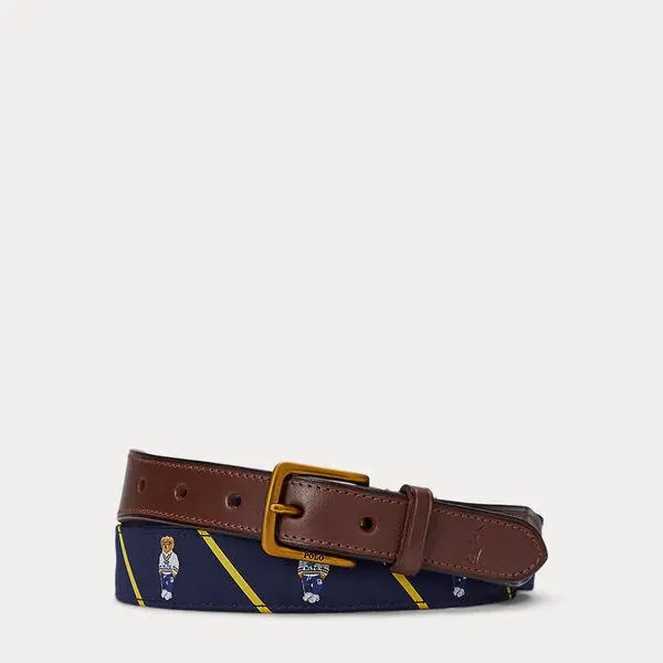 Ralph Lauren Polo Bear Leather-trim Belt - Newport Navy