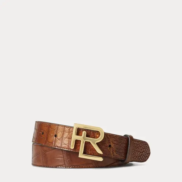 Ralph Lauren Alligator Belt - Gold