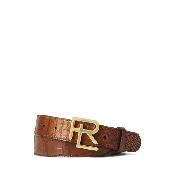 Ralph Lauren Alligator Belt With "rl" Buckle