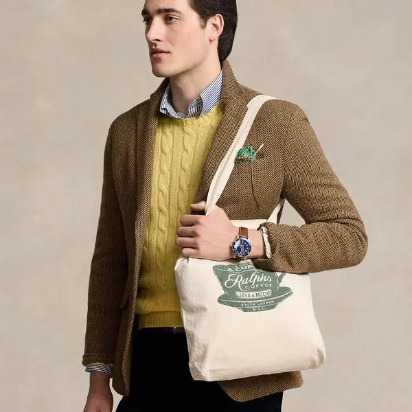 Ralph Lauren S Coffee Tote Bag - Cream/green