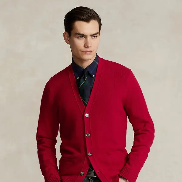 Ralph Lauren Cashmere V-neck Cardigan - Park Ave Red