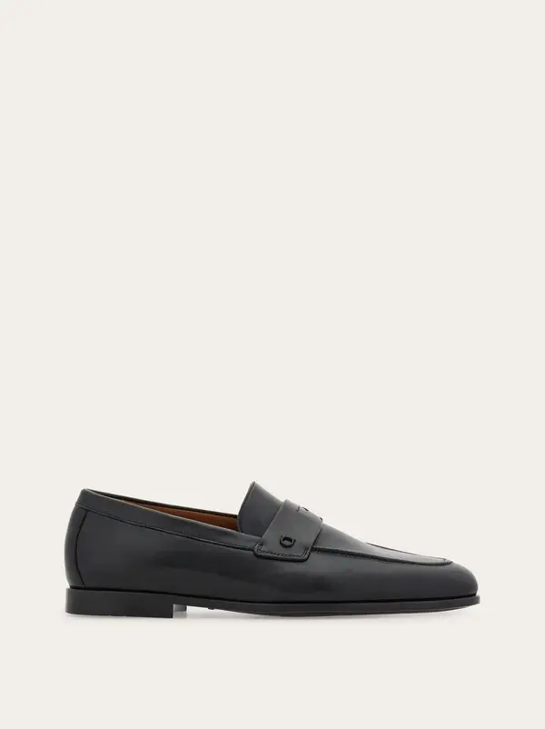 FERRAGAMO Suede Penny Loafer - Black