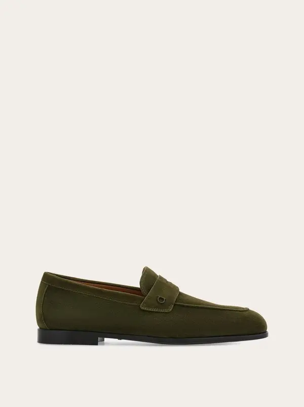 FERRAGAMO Suede Penny Loafer - Green