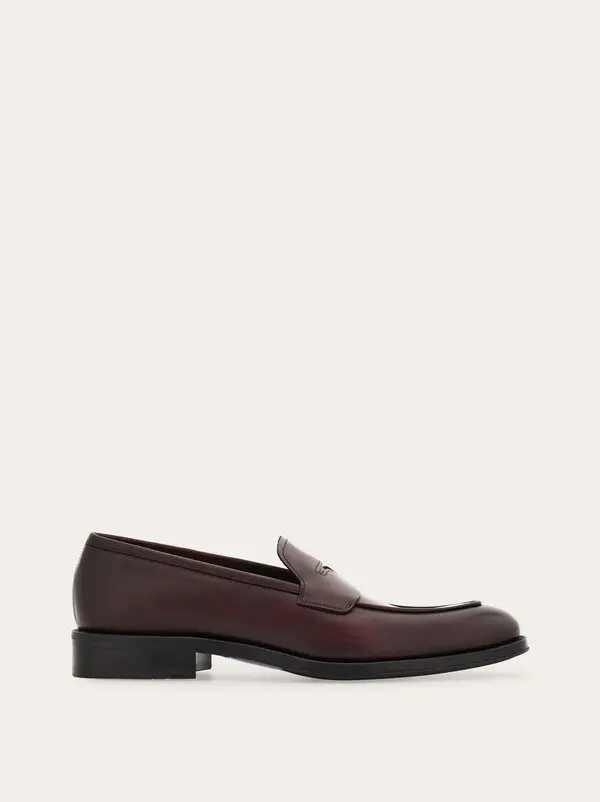 FERRAGAMO Suede Penny Loafer - Red