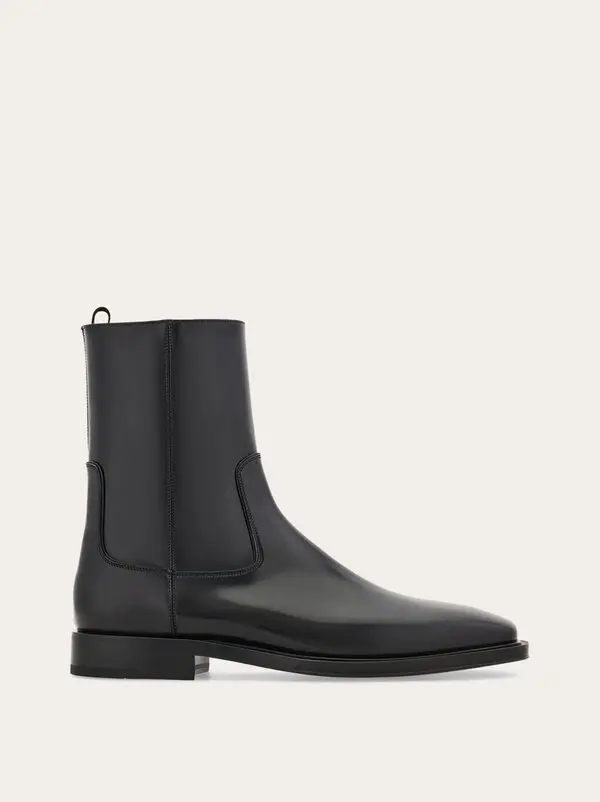 FERRAGAMO Calfskin Ankle Boots With Square Toe And Blake Construction