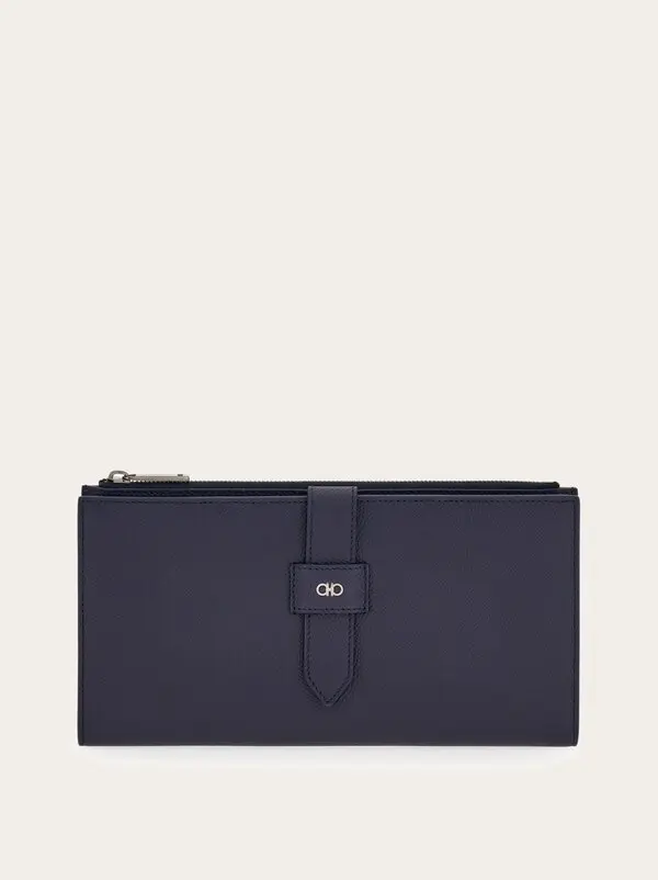 FERRAGAMO Gancini Passport Holder - Blue
