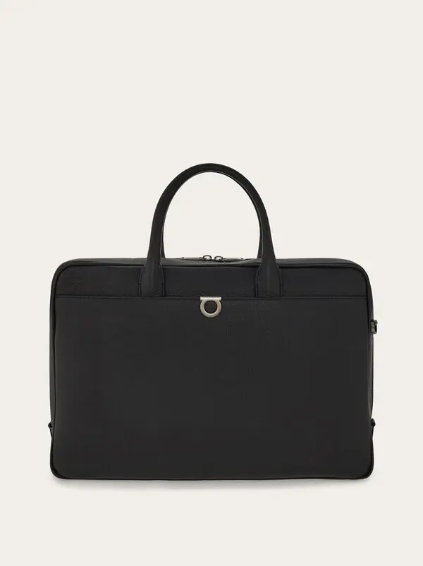 FERRAGAMO Gancini Briefcase - Black