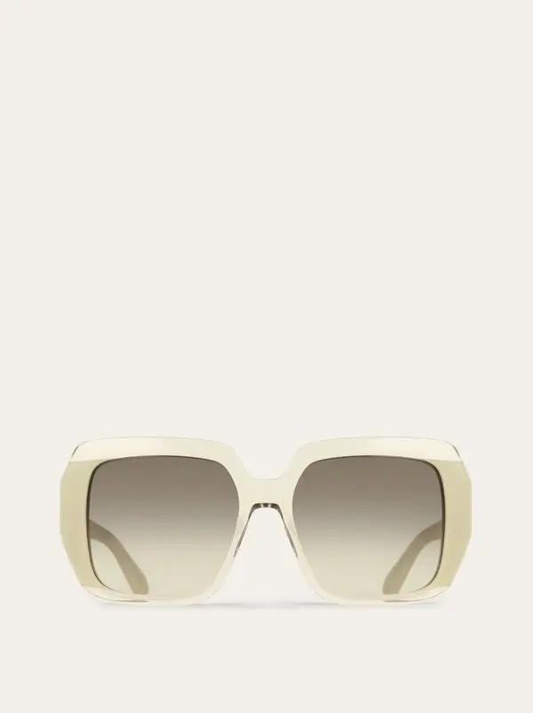 FERRAGAMO Oversized Rectangle Sunglasses - Beige