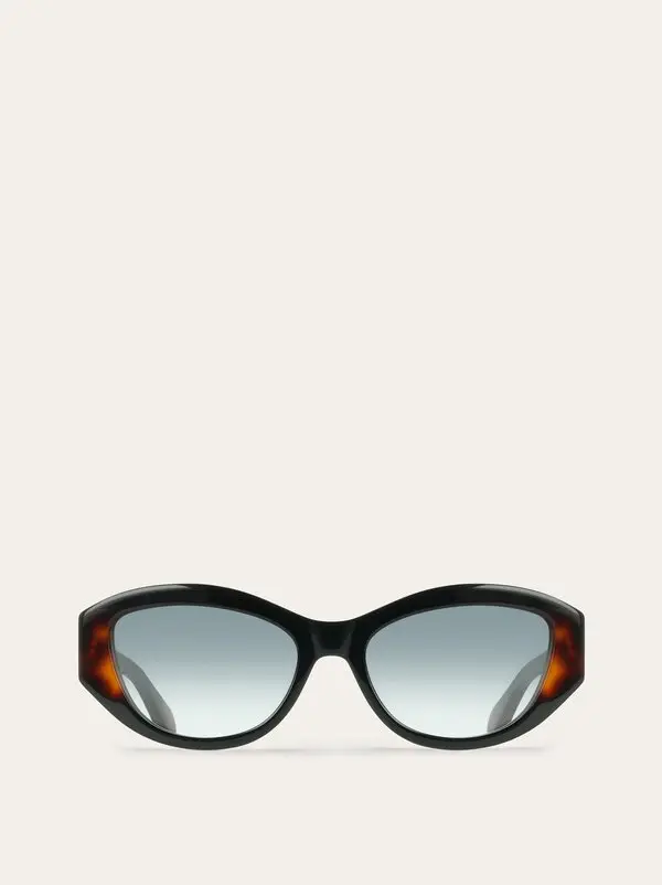 FERRAGAMO Oval Frame Sunglasses - Black