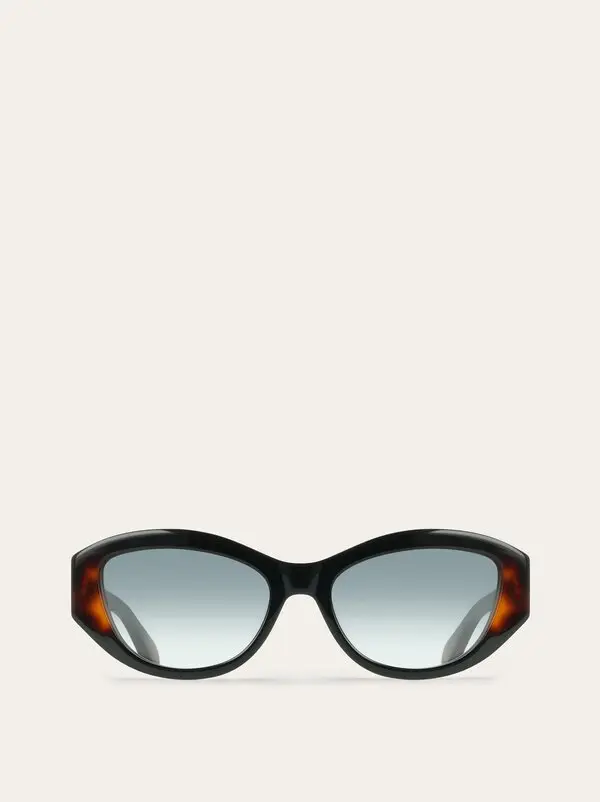 FERRAGAMO Oval Frame Sunglasses - Black