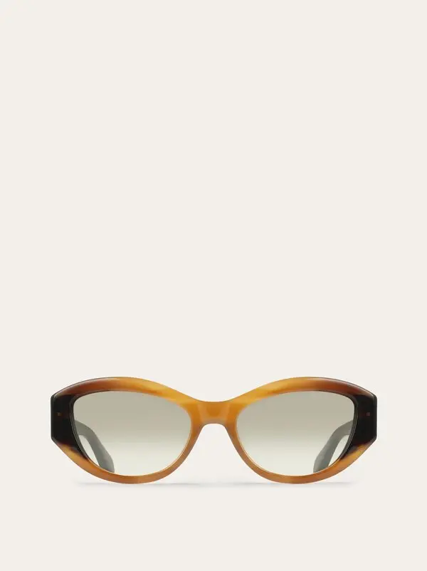 FERRAGAMO Oval Frame Sunglasses - Brown