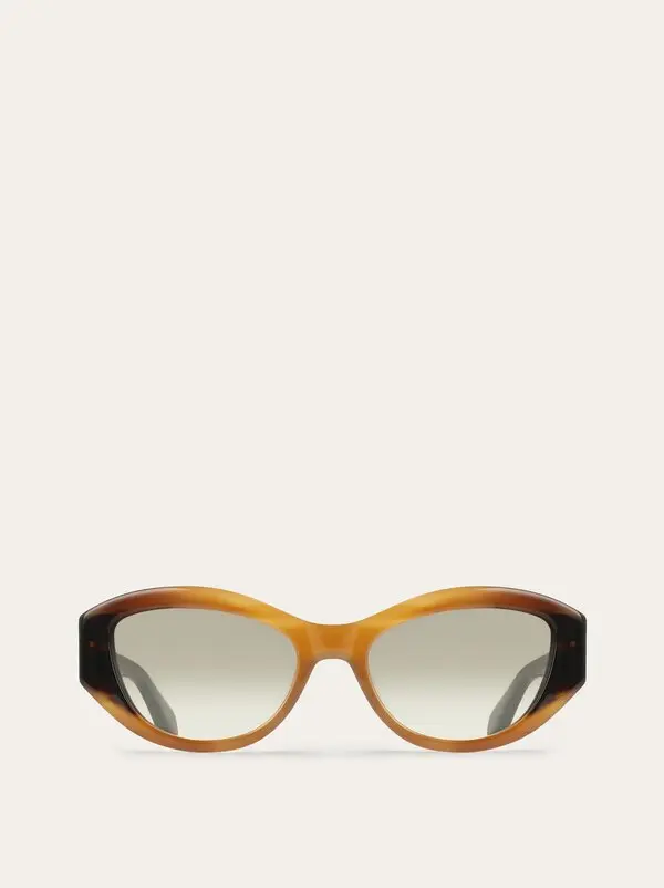 FERRAGAMO Oval Frame Sunglasses - Brown