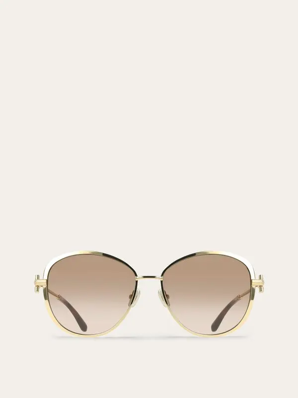 FERRAGAMO Oversized Rectangle Sunglasses - Gold