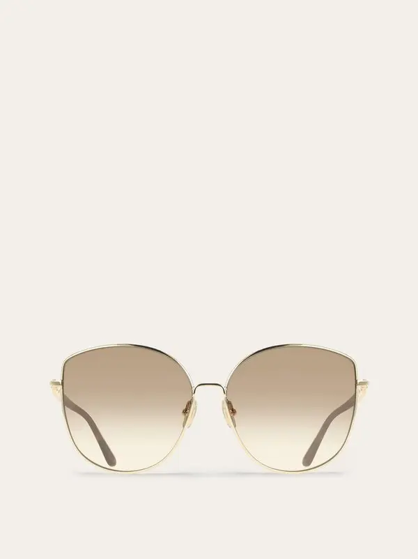 FERRAGAMO Oversized Rectangle Sunglasses - Gold