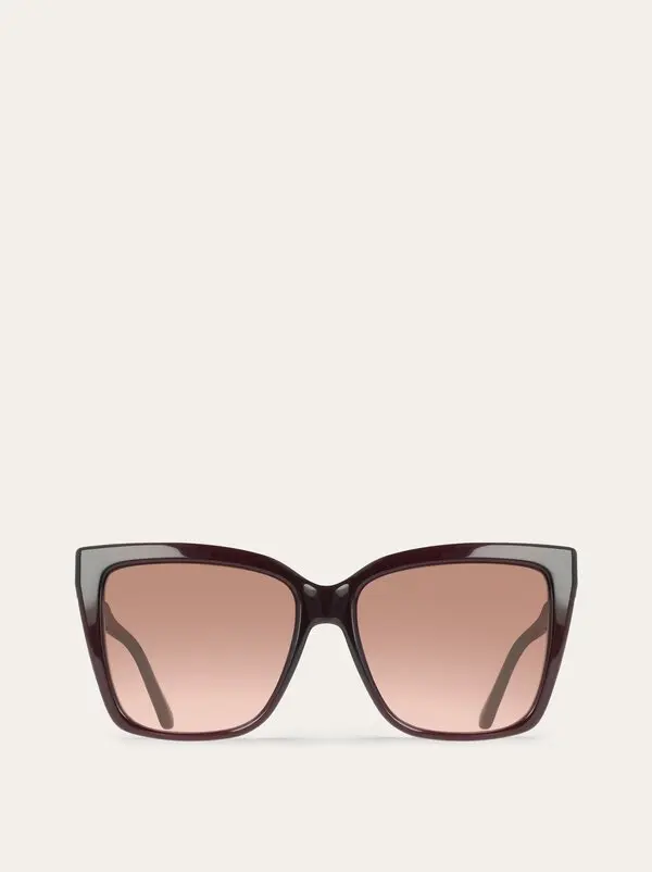 FERRAGAMO Oversized Rectangle Sunglasses - Red