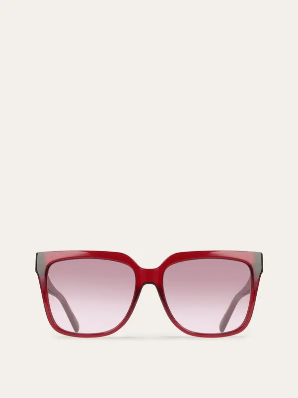 FERRAGAMO Oversized Rectangle Sunglasses - Red