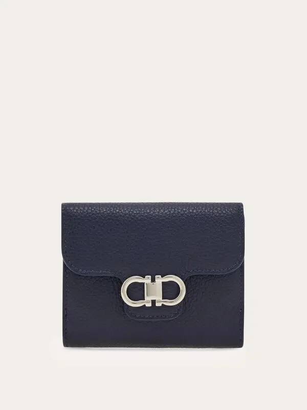 FERRAGAMO Gancini Compact Wallet - Blue