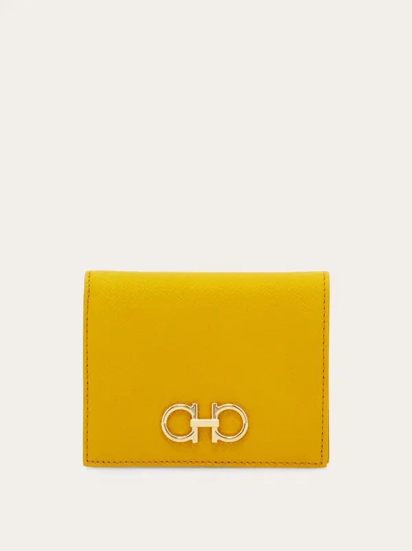 FERRAGAMO Gancini Compact Wallet - Yellow