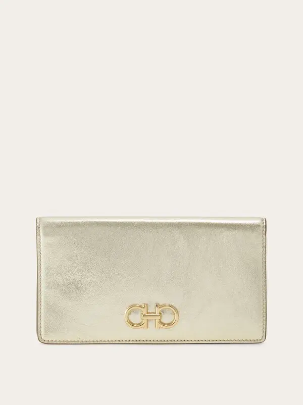 FERRAGAMO Gancini Continental Wallet - Beige