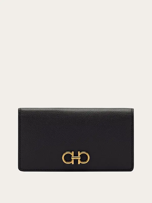 FERRAGAMO Gancini Continental Wallet - Black