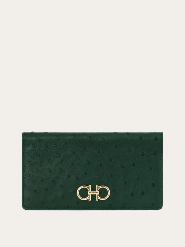FERRAGAMO Gancini Continental Wallet - Green