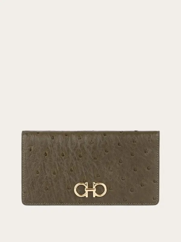 FERRAGAMO Gancini Continental Wallet - Green