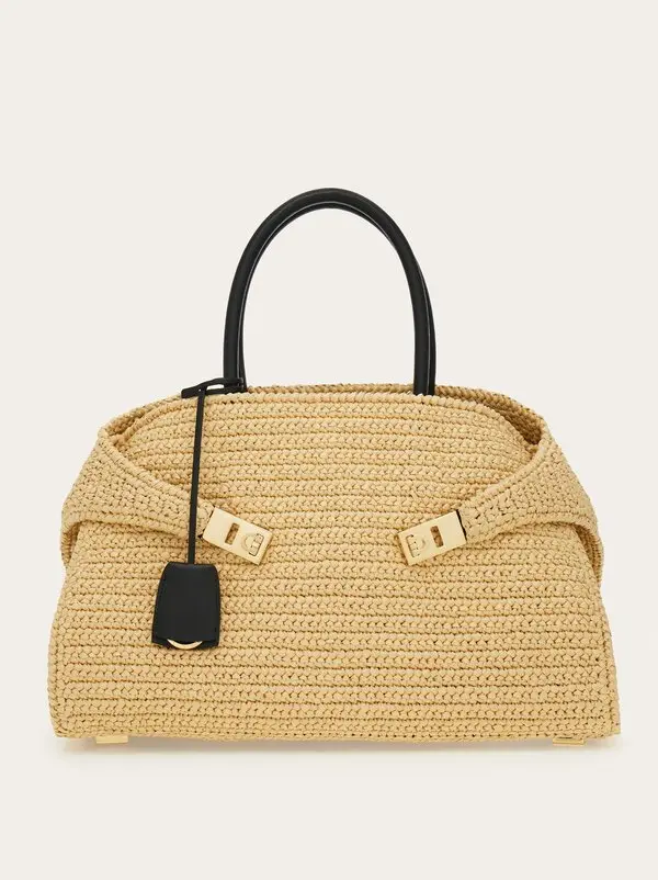 FERRAGAMO Hug Top Handle Bag - Beige