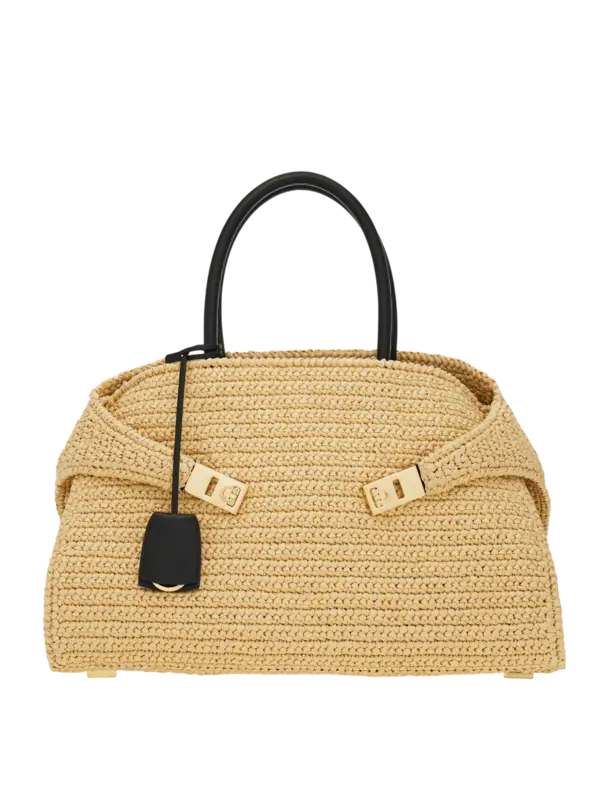 FERRAGAMO Hug Top Handle Bag - Beige