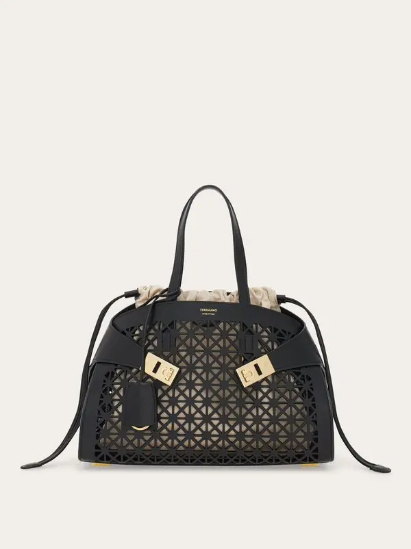 FERRAGAMO Hug Top Handle Bag - Black
