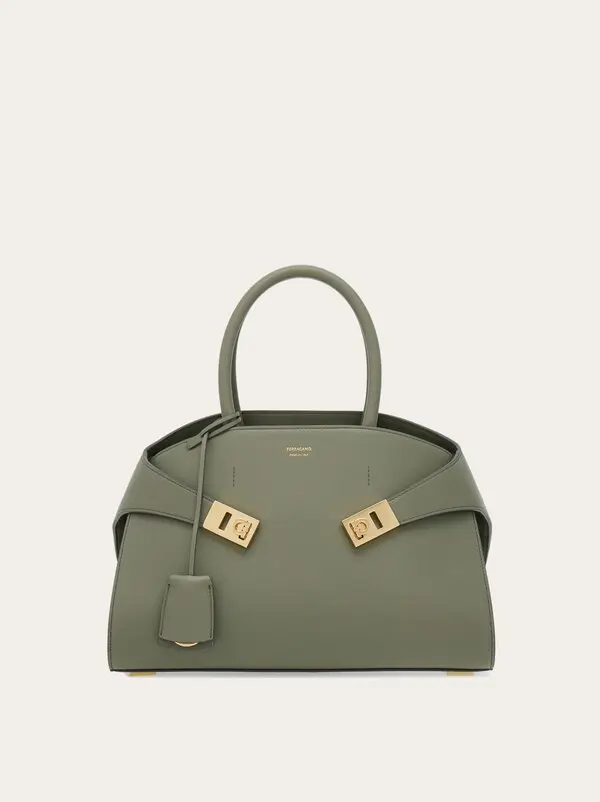 FERRAGAMO Hug Top Handle Bag - Grey