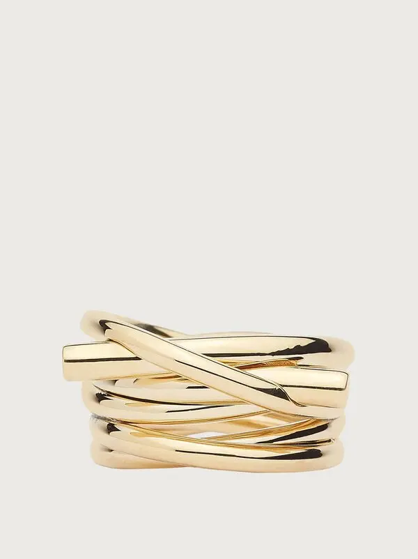 FERRAGAMO Gancini Brass Ring - Gold