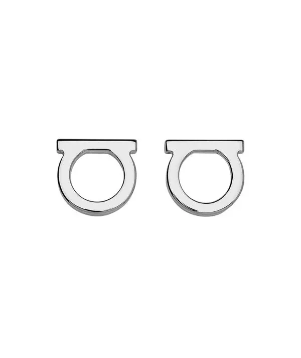 FERRAGAMO Gancini Stud Earrings - Silver