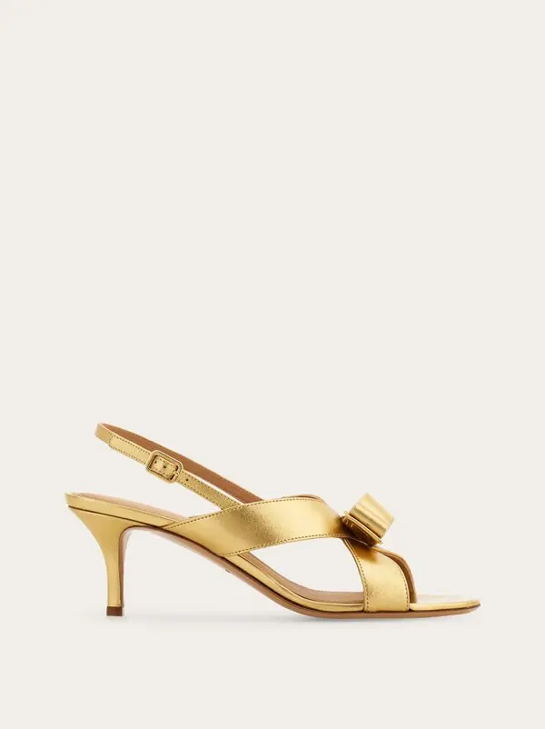 FERRAGAMO Vara Bow Slingback Sandals - Gold