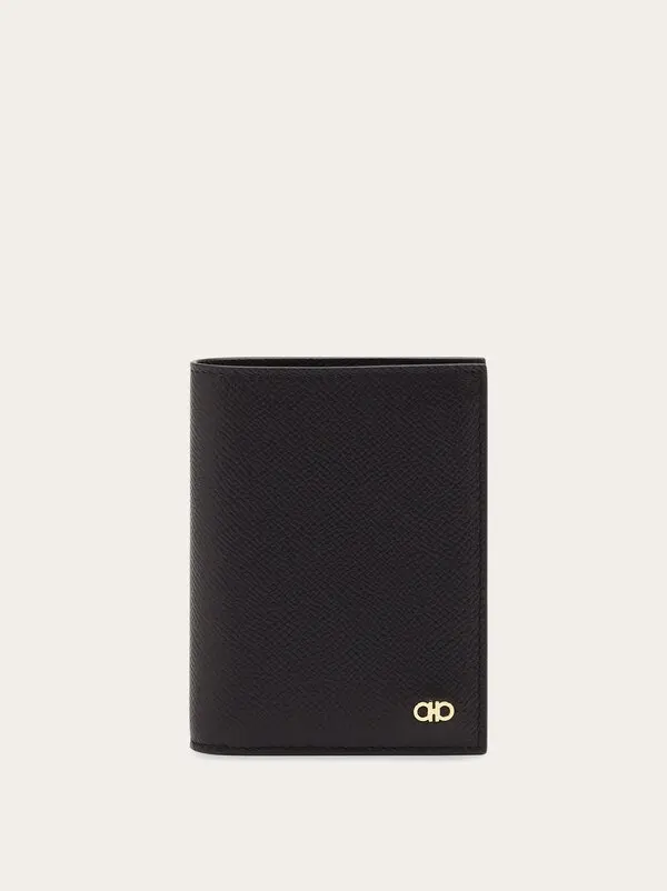FERRAGAMO Gancini Compact Wallet - Black