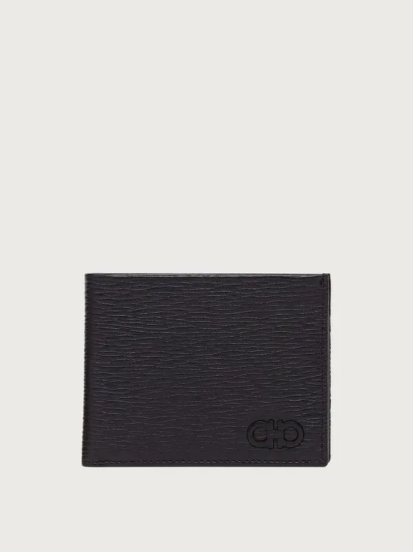 FERRAGAMO Gancini Wallet With Id Window - Black