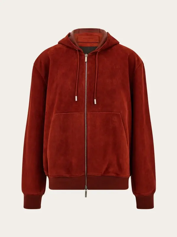 FERRAGAMO Suede Blouson - Red