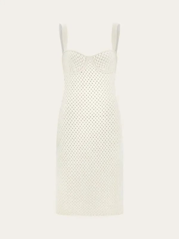 FERRAGAMO Knitted Midi Dress - Beige