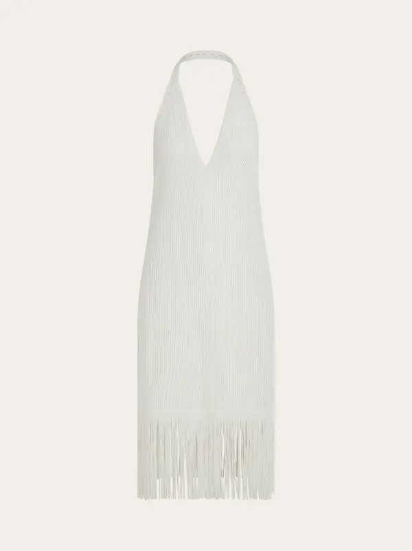 FERRAGAMO Knitted Midi Dress - White
