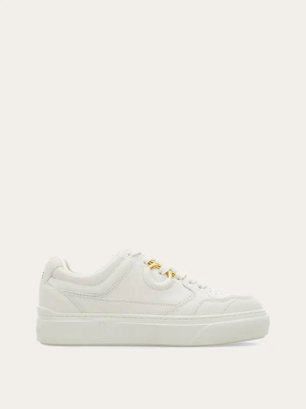 FERRAGAMO Gancini High Top Sneakers - White