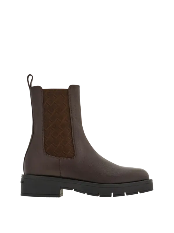 FERRAGAMO Kid Leather Chelsea Boot - Brown